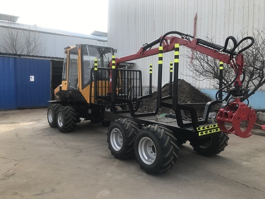 Forest wood transporter trailer with CE, forestry machine with SGS